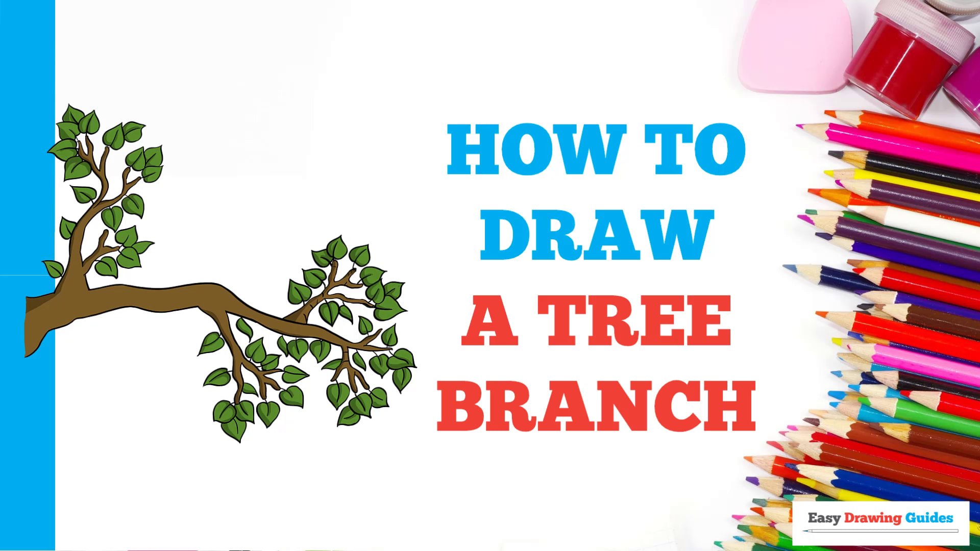 how to draw a tree branches step by step
