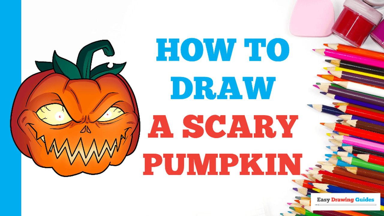 how to draw a very scary pumpkin