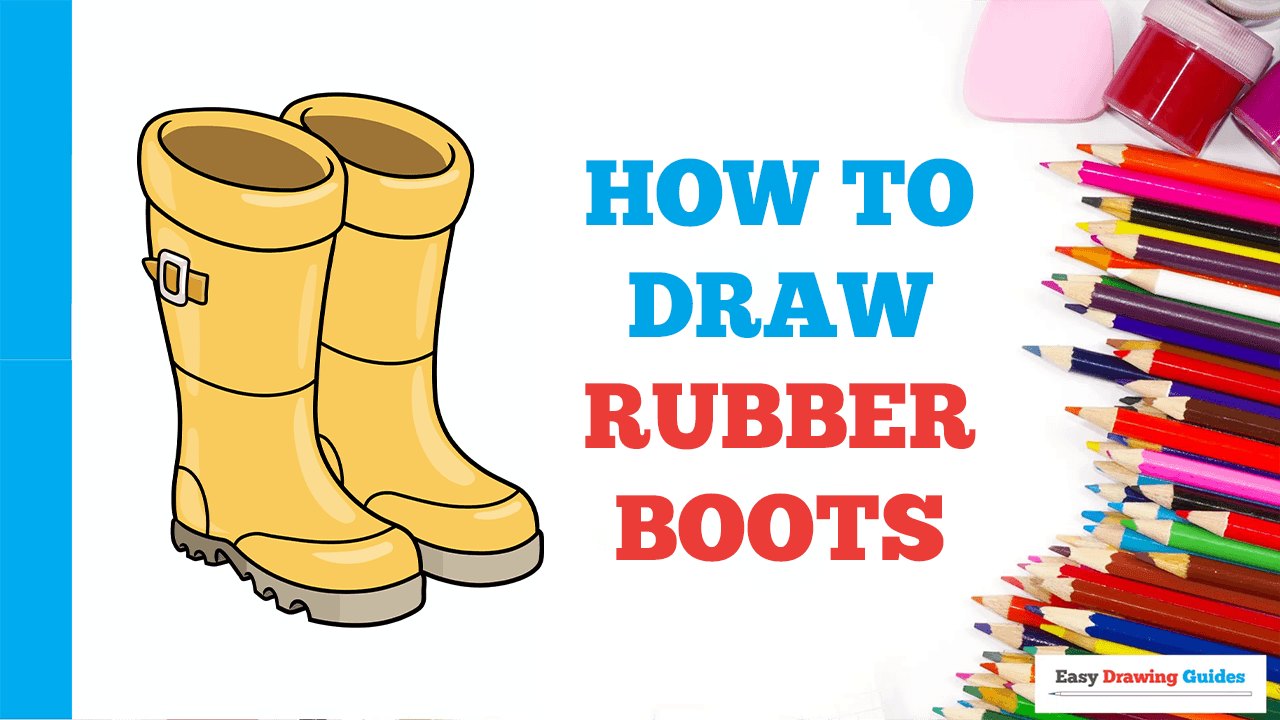 how to draw rain boots easy