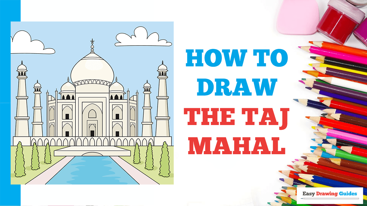 how to draw taj mahal