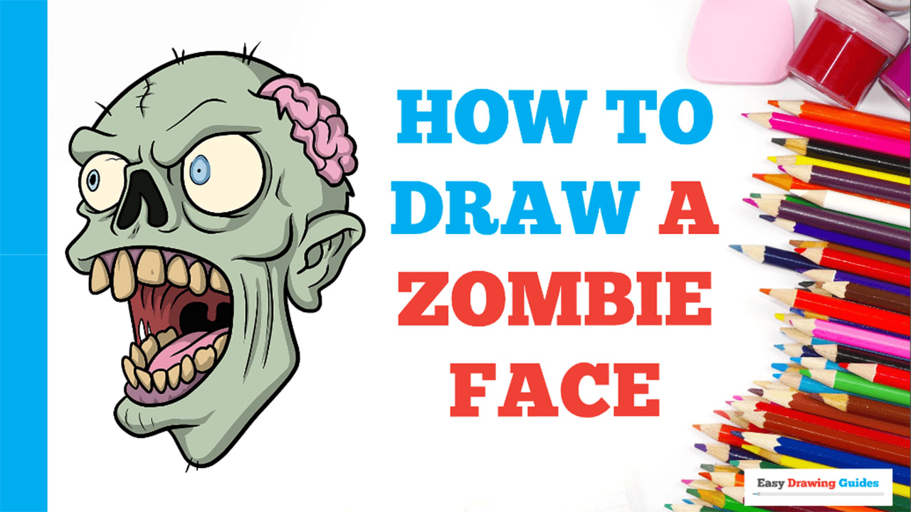 how to draw zombie head for halloween