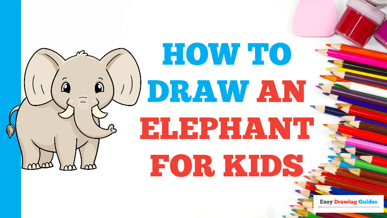 how to draw elephant kid