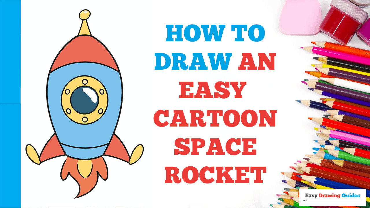how to draw easy rocket ship
