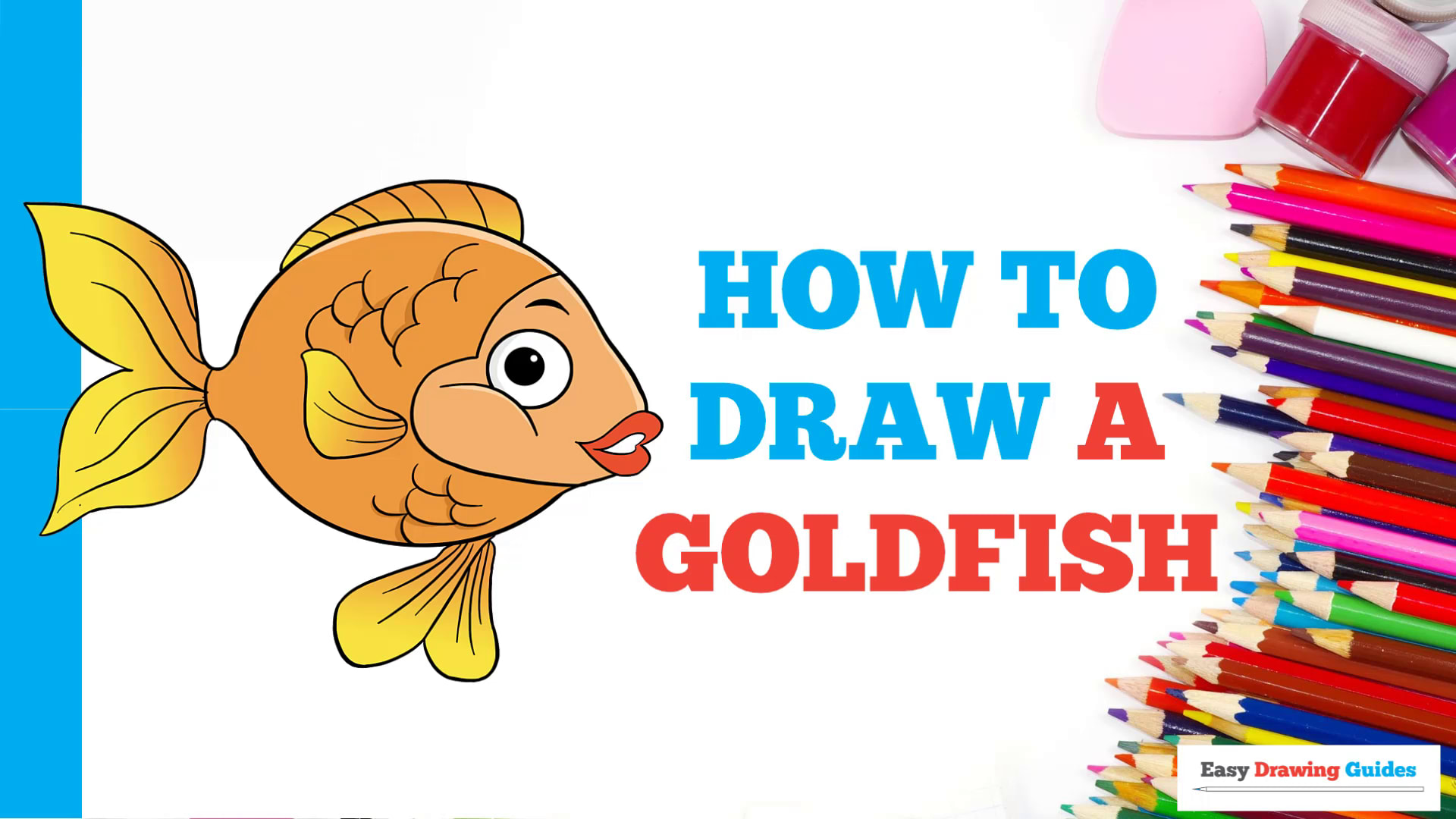 how to draw a goldfish
