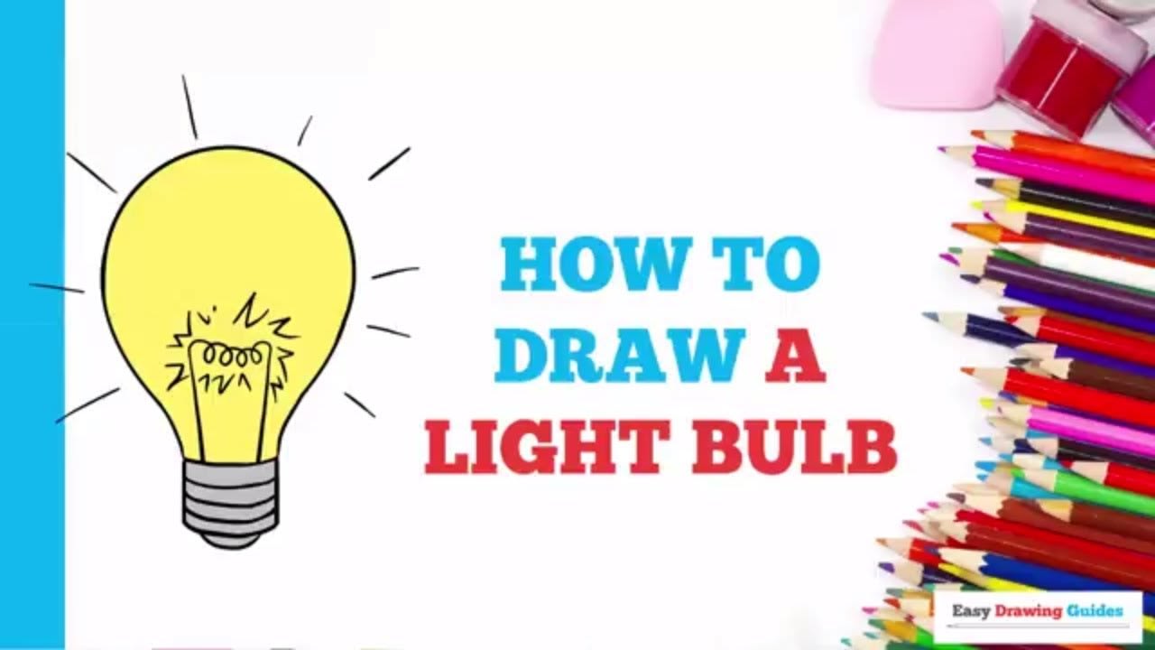 how to draw light bulb easy
