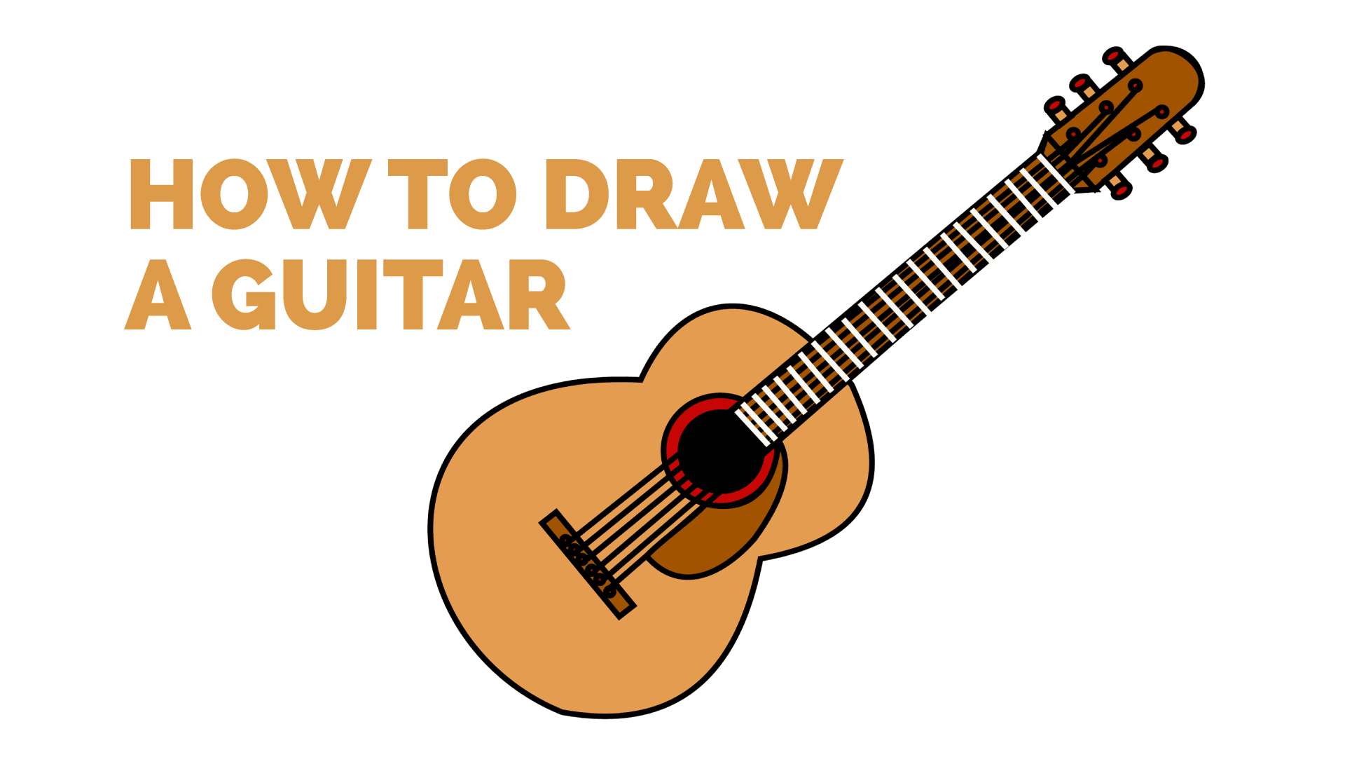 how to draw easy guitar