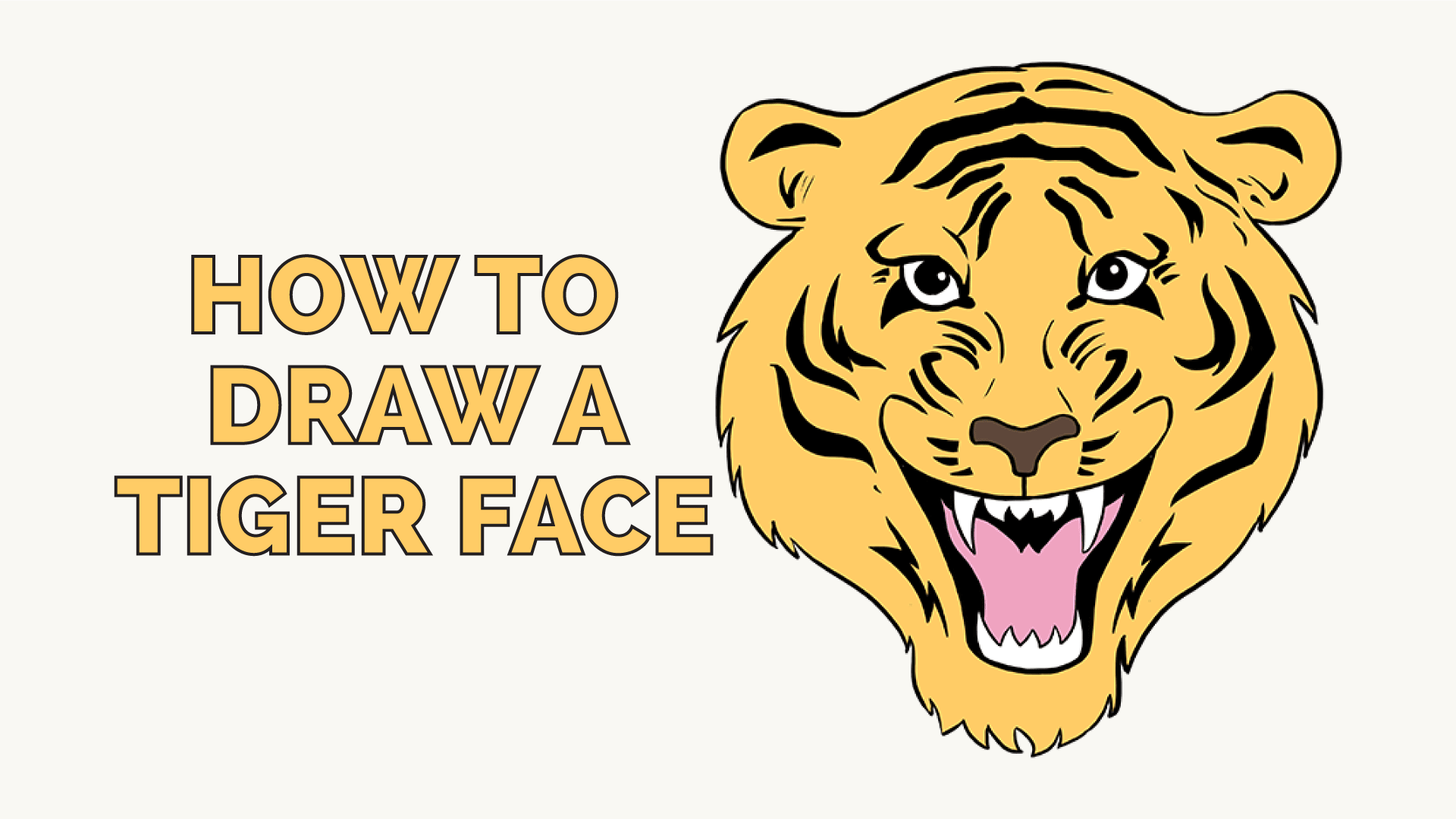 how to draw tiger face easy