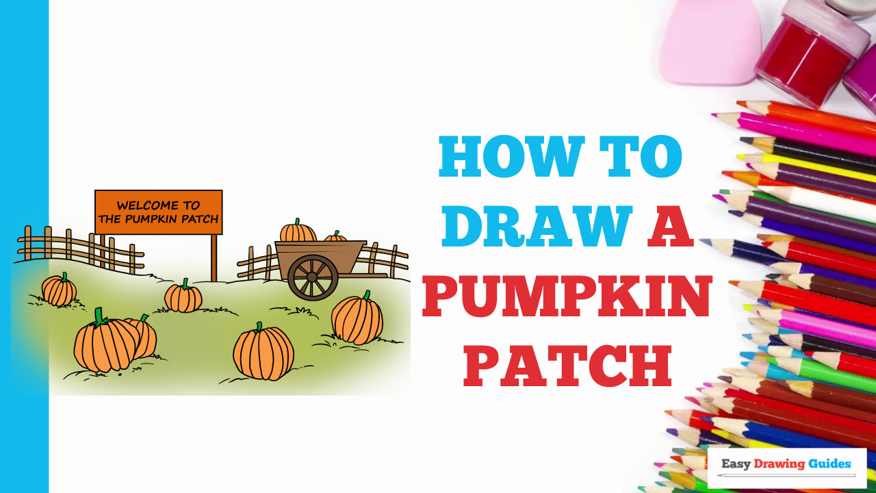 how to draw a pumpkin patch easy