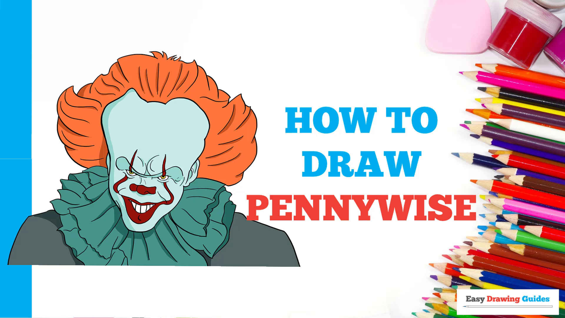 how to draw pennywise the clown cartoon
