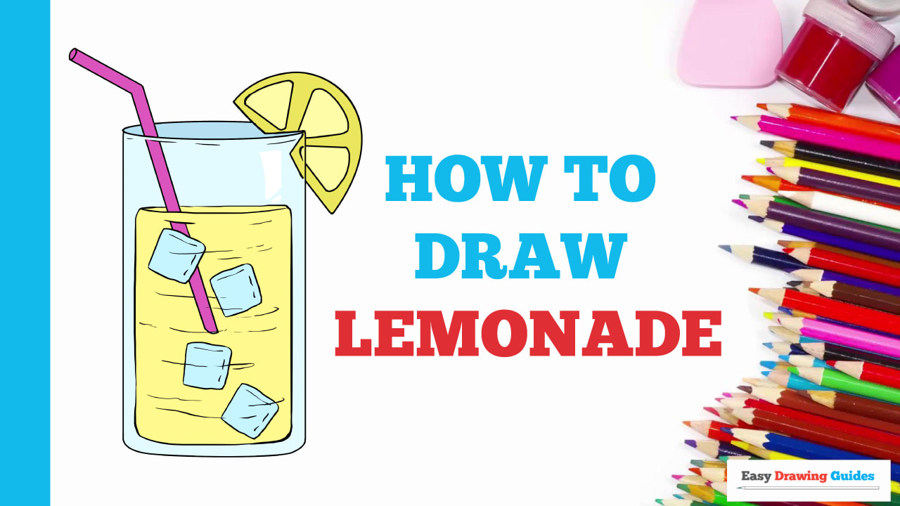 how to draw a glass of lemonade step by step