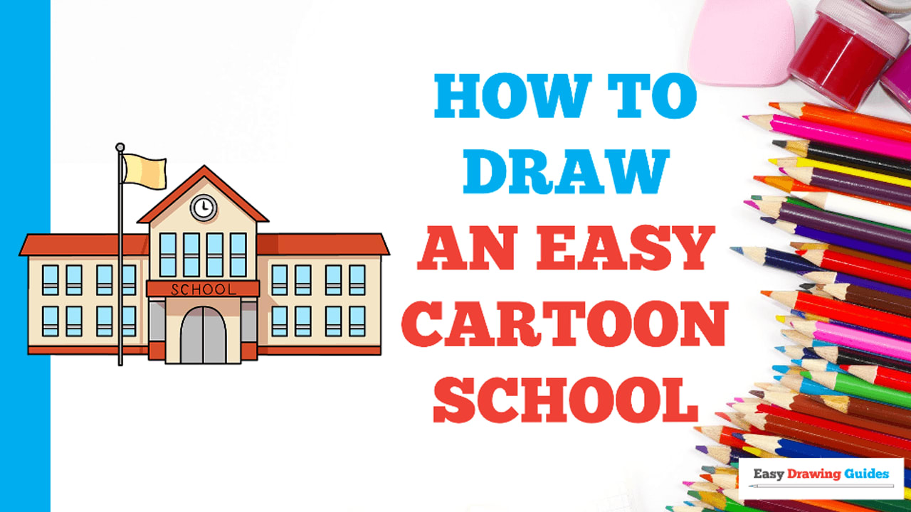 easy school drawing small