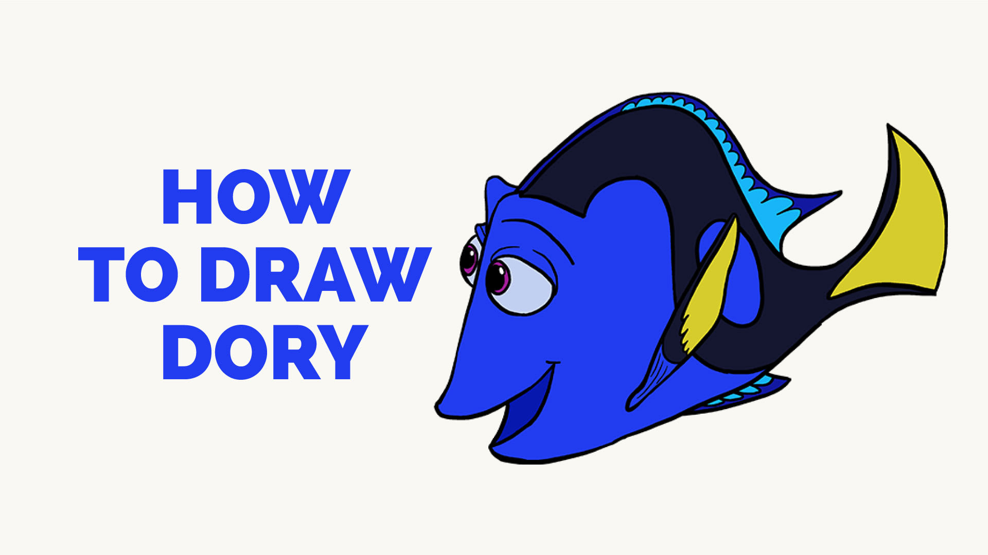 how to draw dory fish