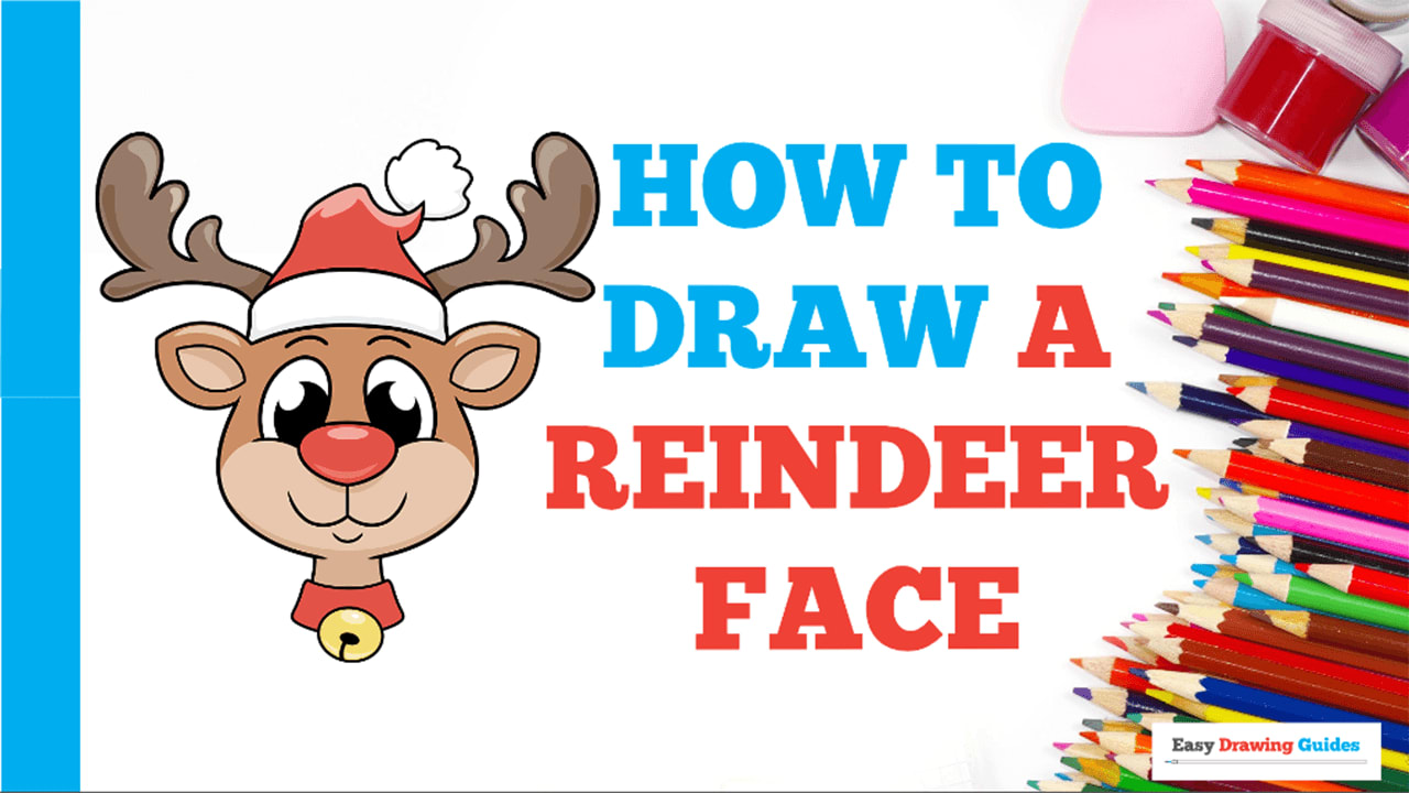 how to draw a face reindeer