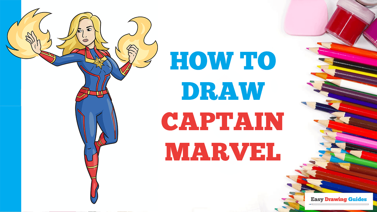 how to draw chibi captain marvel