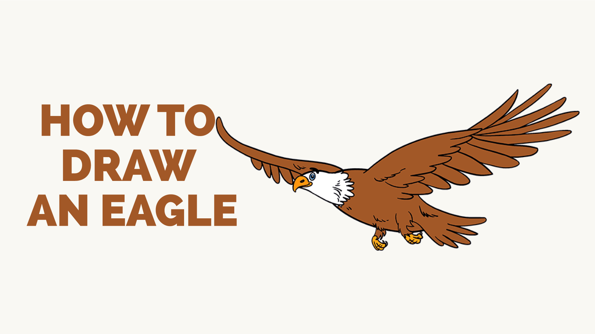how to draw a cartoon eagle flying