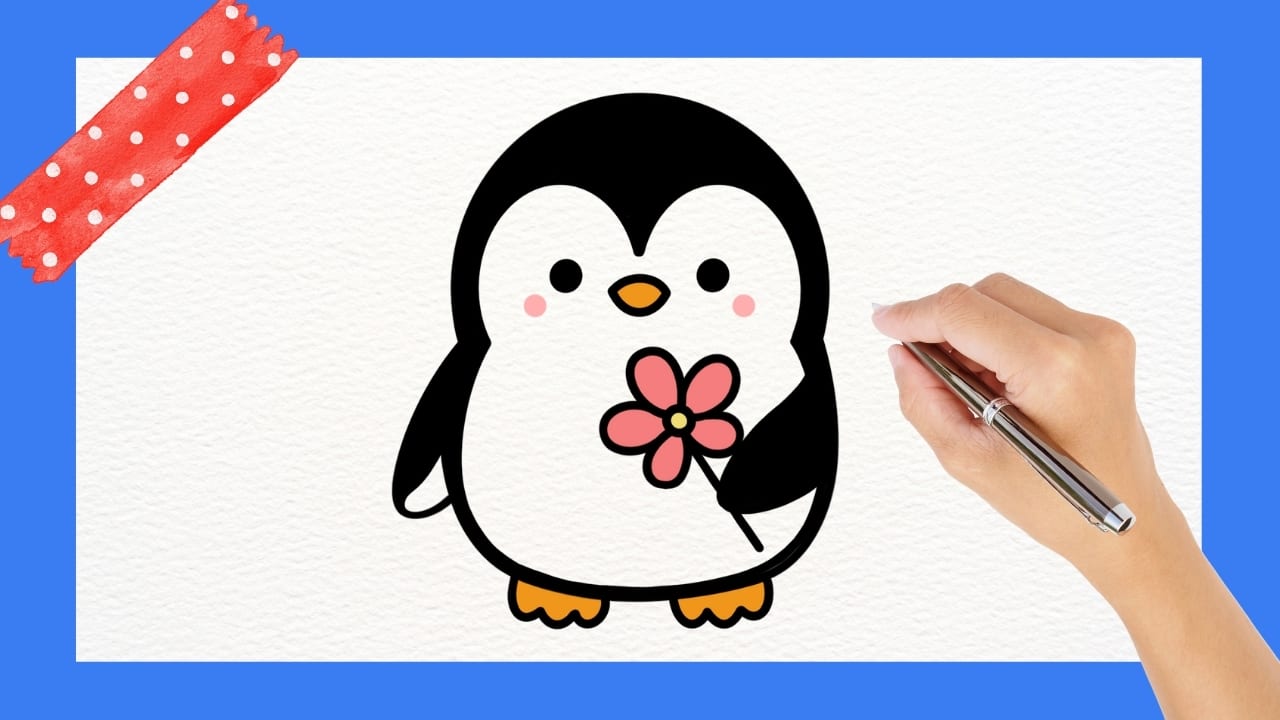 how to draw easy penguin