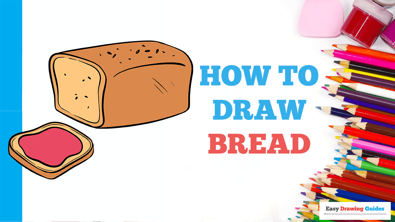 slice of bread drawing easy