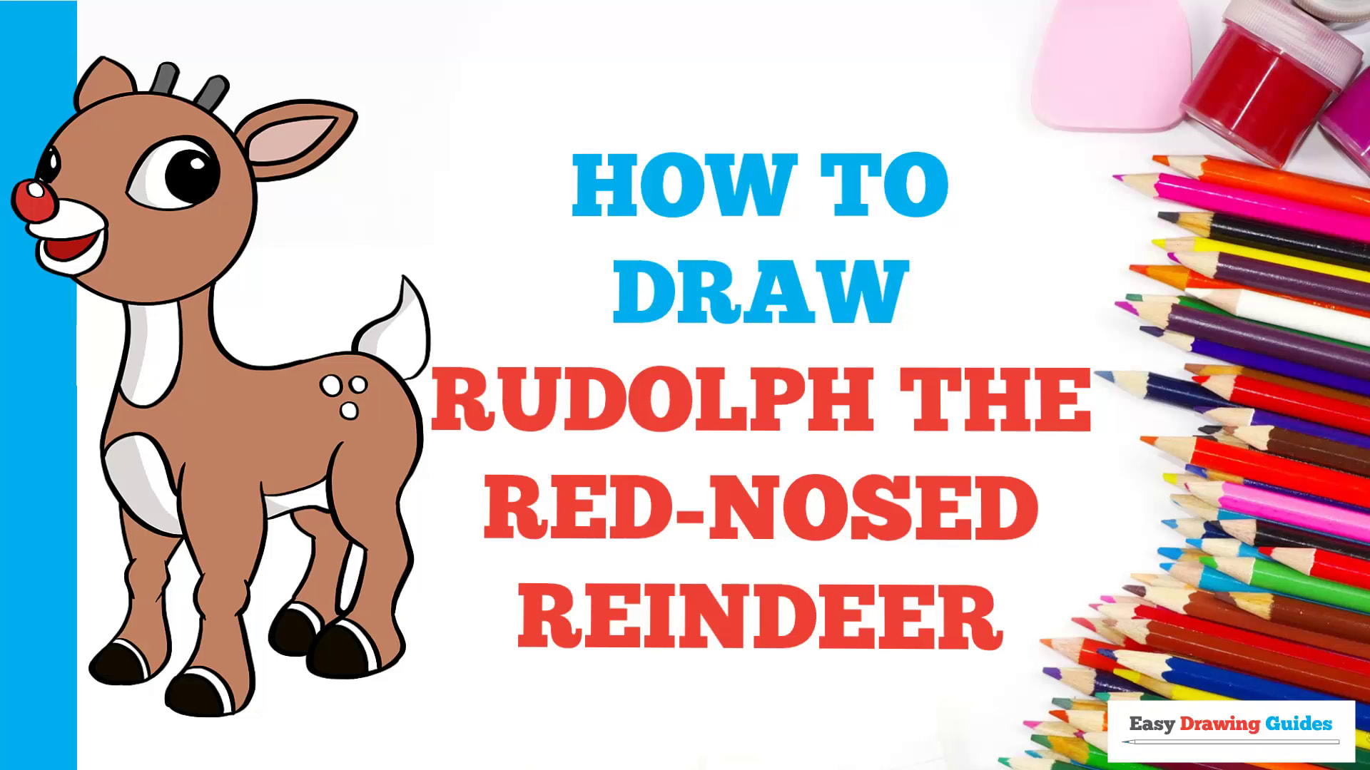 how to draw easy rudolph