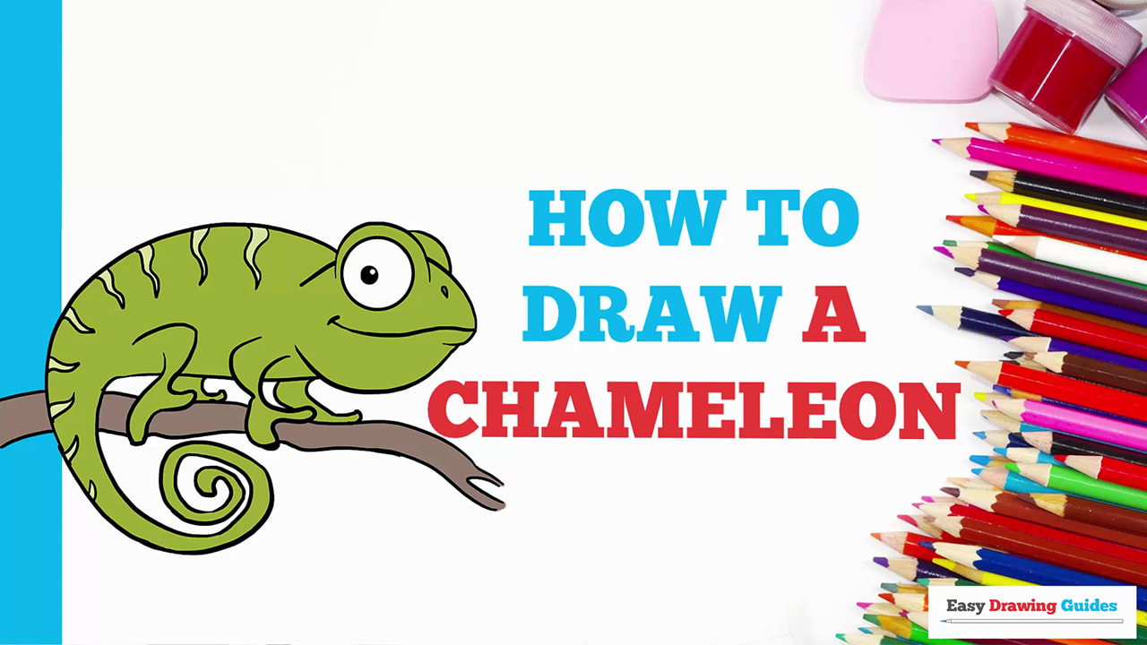 simple chameleon drawing