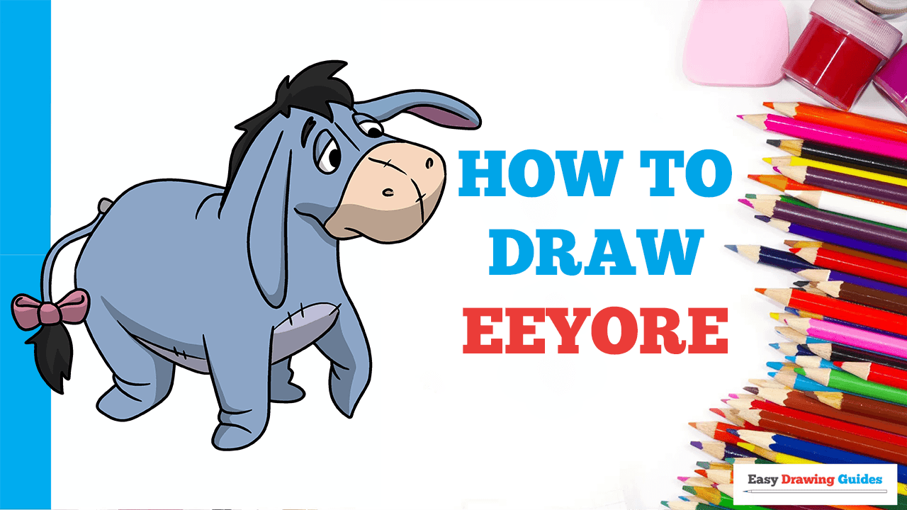 how to draw eeyore head