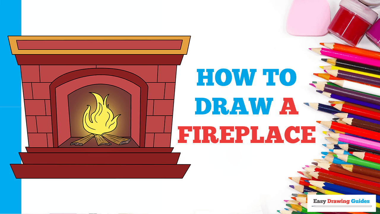 fireplace drawing simple