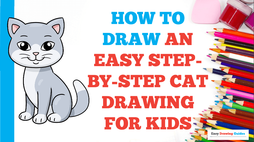 how to draw cat for toddlers