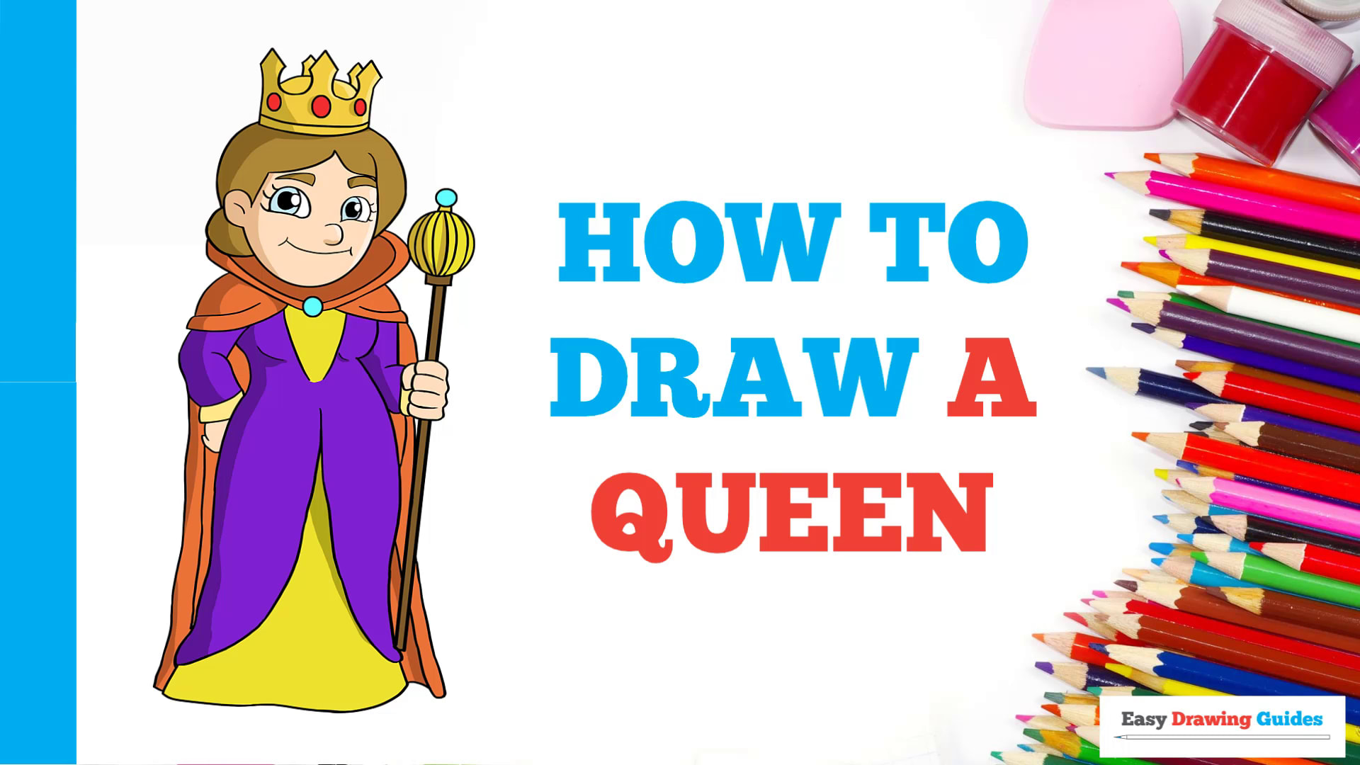 how to draw queen face easy