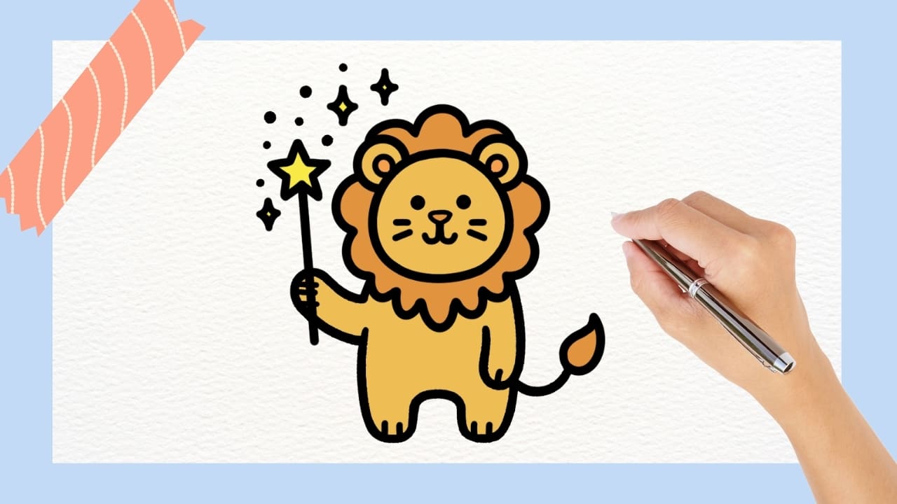 how to draw a kawaii lion