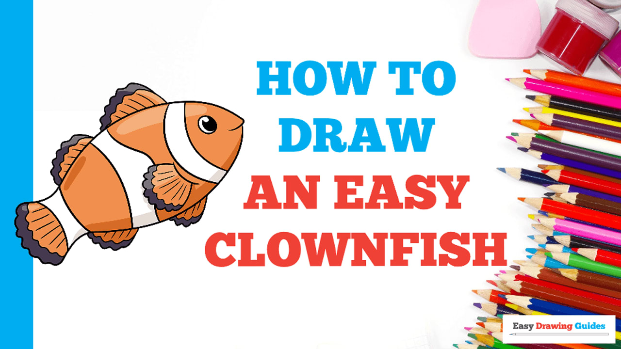 how to draw clown fish easy