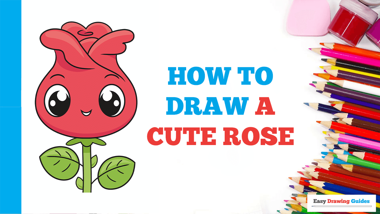 how to draw a kawaii rose