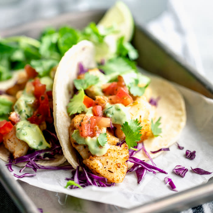 white cod fish tacos