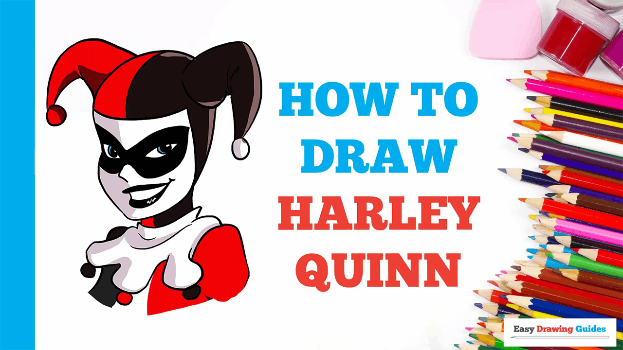 how to draw harley quinn easy step by step