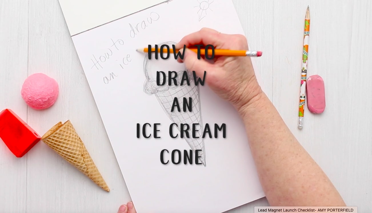 how to draw ice cream cone lines