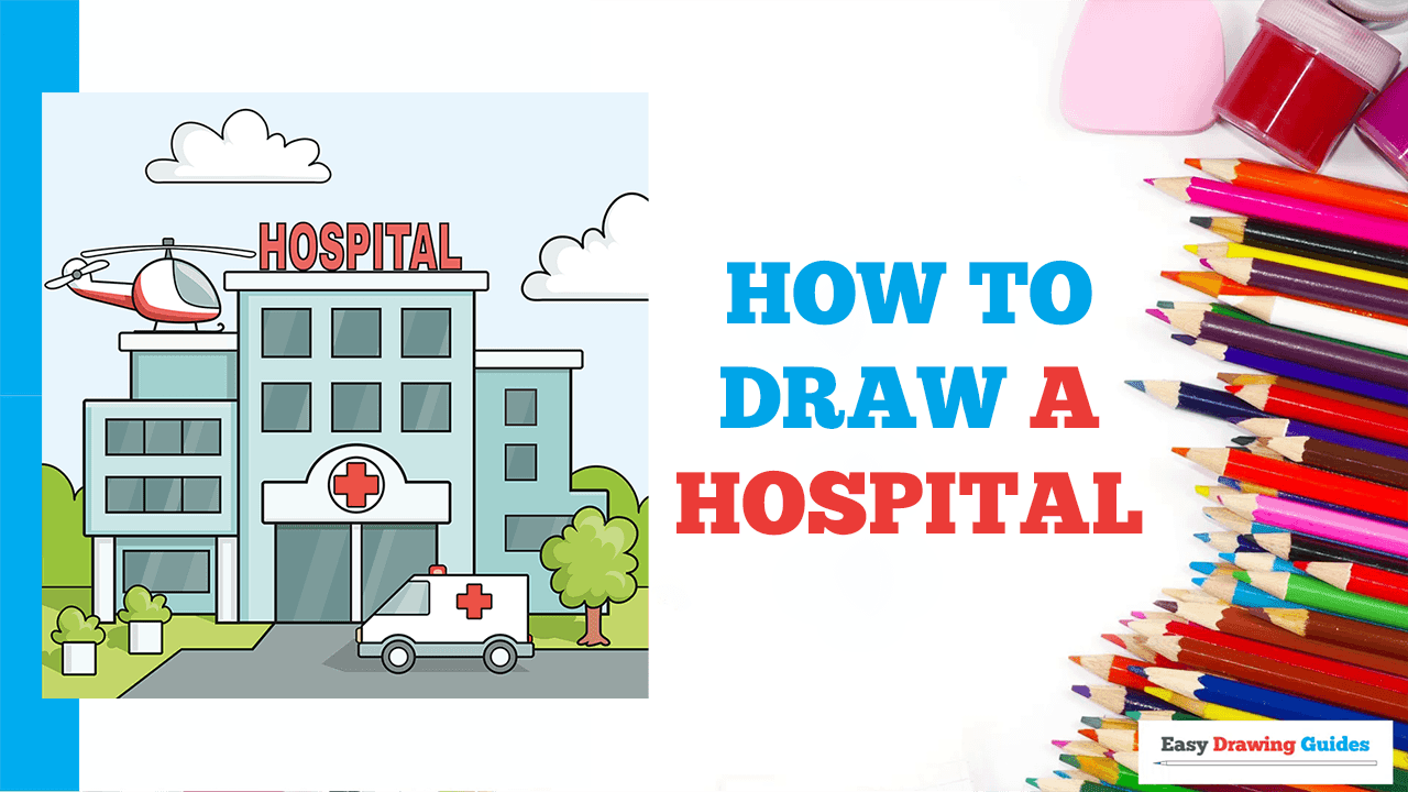 how to draw a hospital room step by step