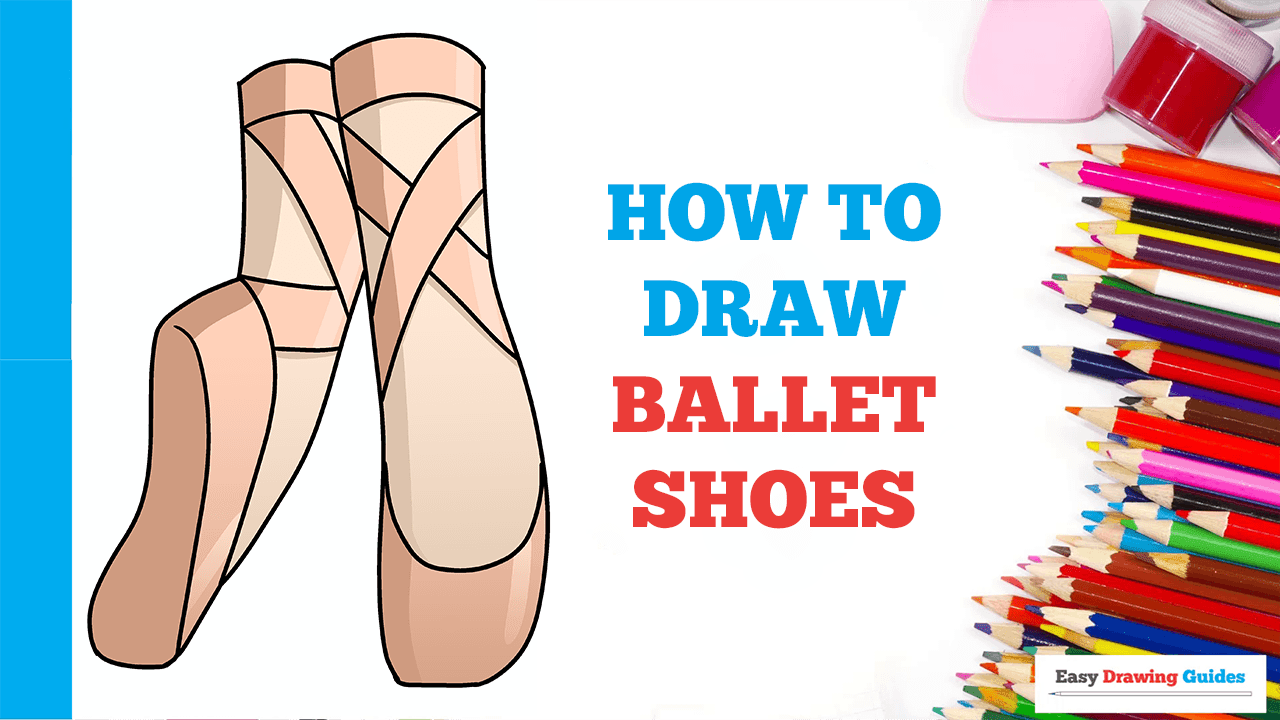 how to draw realistic pointe shoes