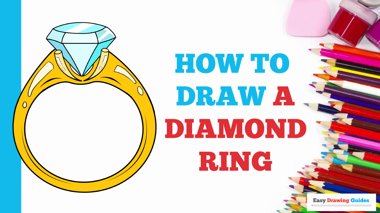 how to draw diamond ring