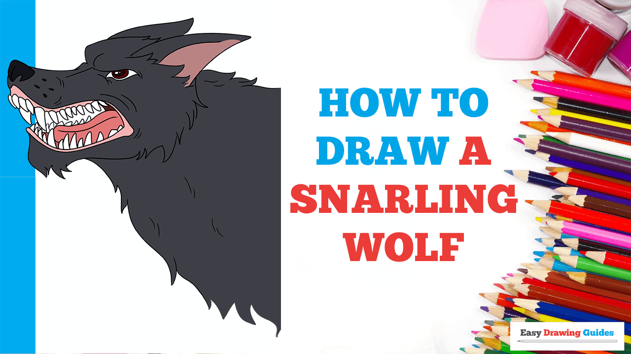 Simple Snarling Wolf Drawing Howling Mexican Gray Wolf Etsy