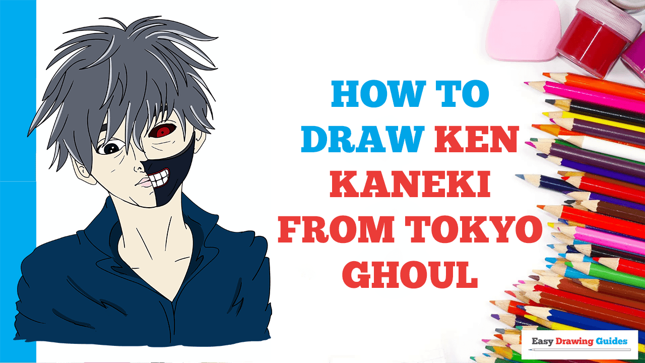 how to draw ken kaneki from tokyo ghoul   step by step tutorial
