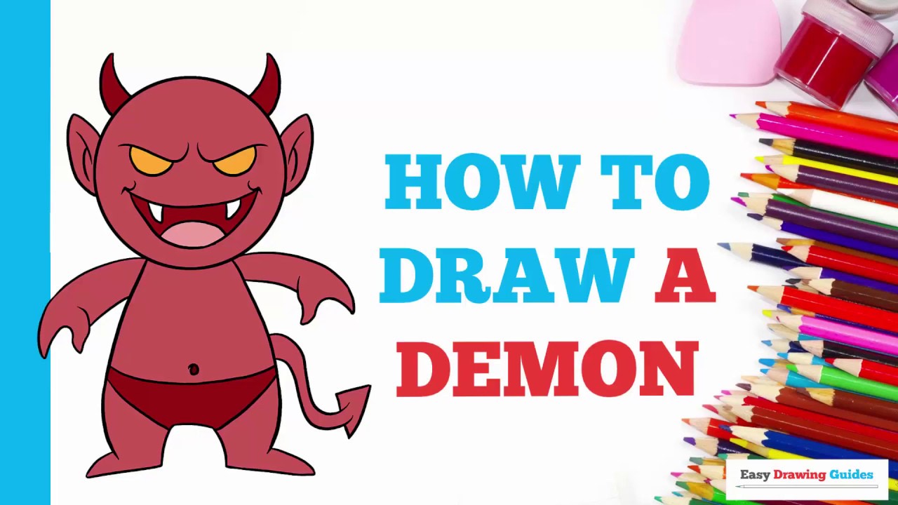 how to draw a demon step by step easy