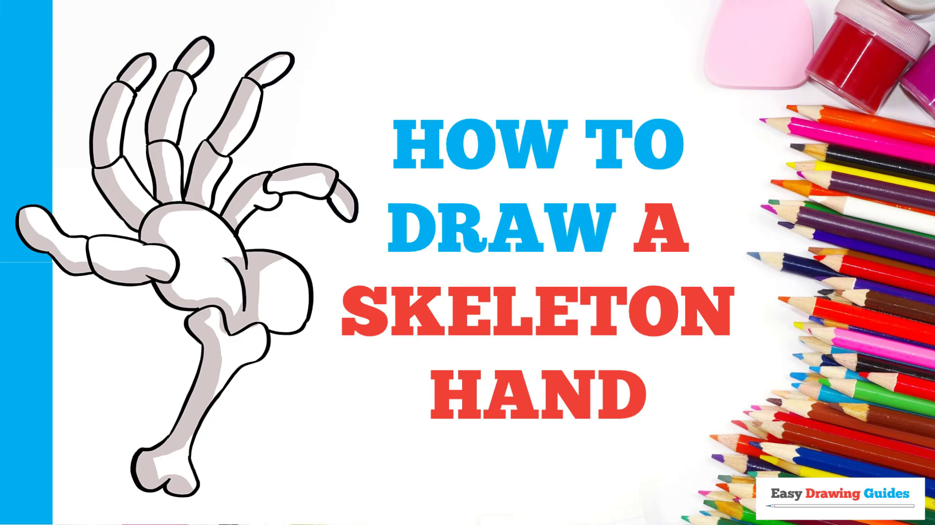 skeleton hand drawing easy