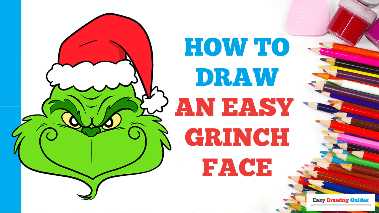 how to draw grinch face
