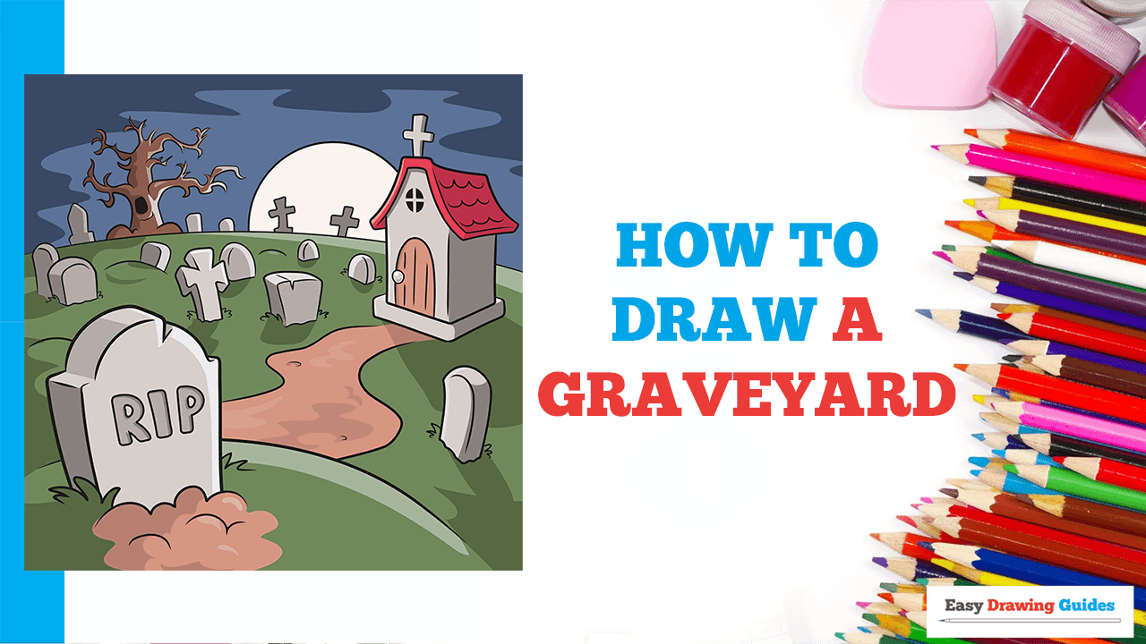 simple graveyard drawing