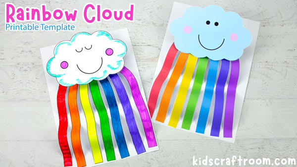 how to draw a rainbow with clouds at the end