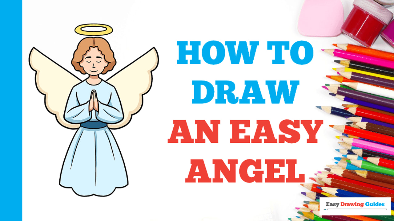 angel drawing for kids with colour