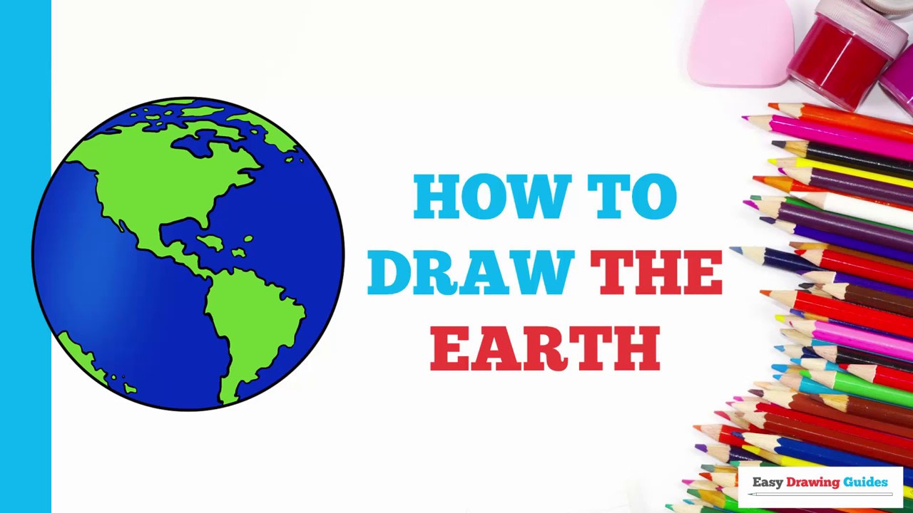 how to draw a earth easily