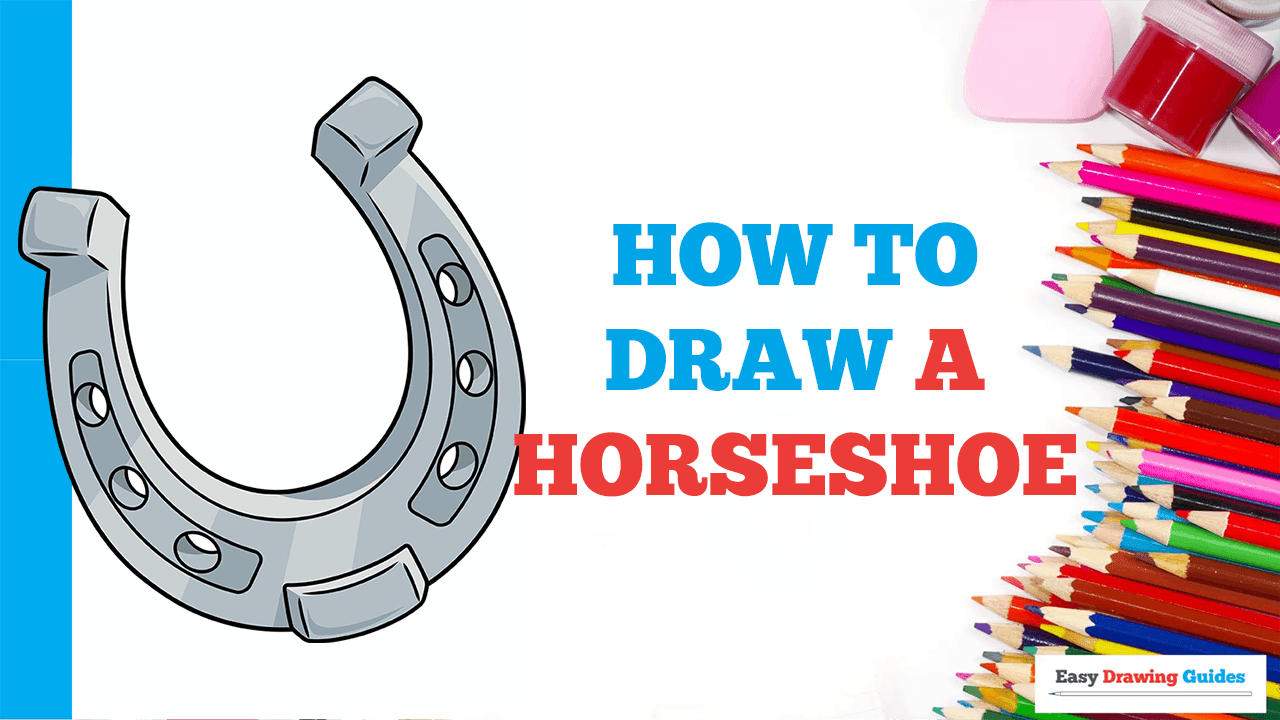 how to draw a lucky horseshoe