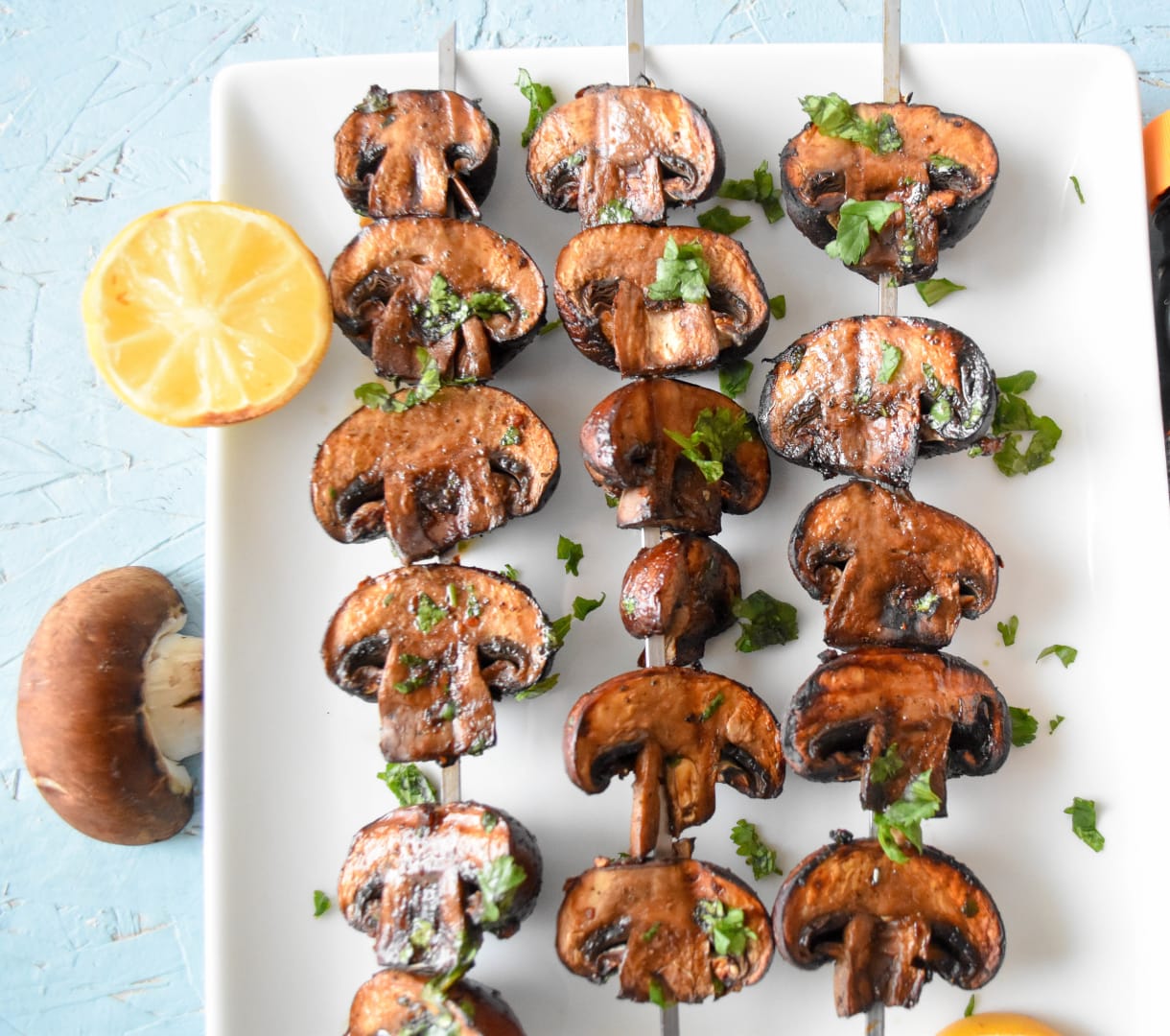 how to cook mushrooms on skewers