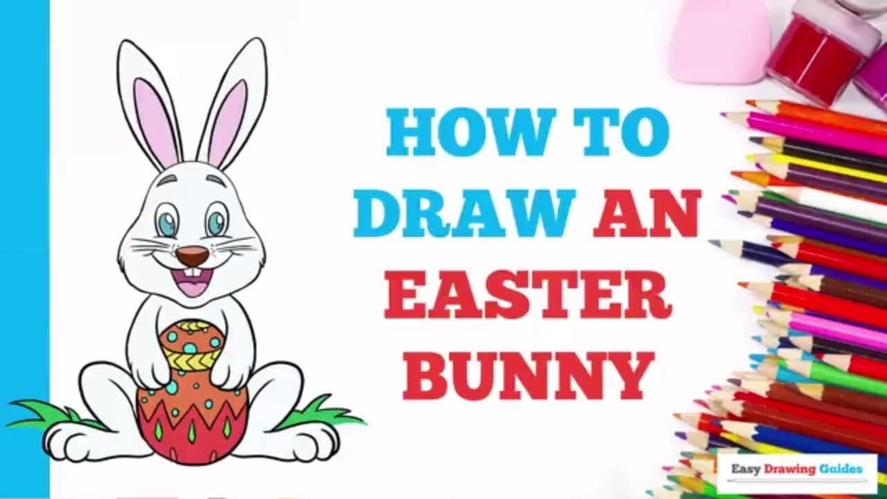 how to draw easy easter bunny