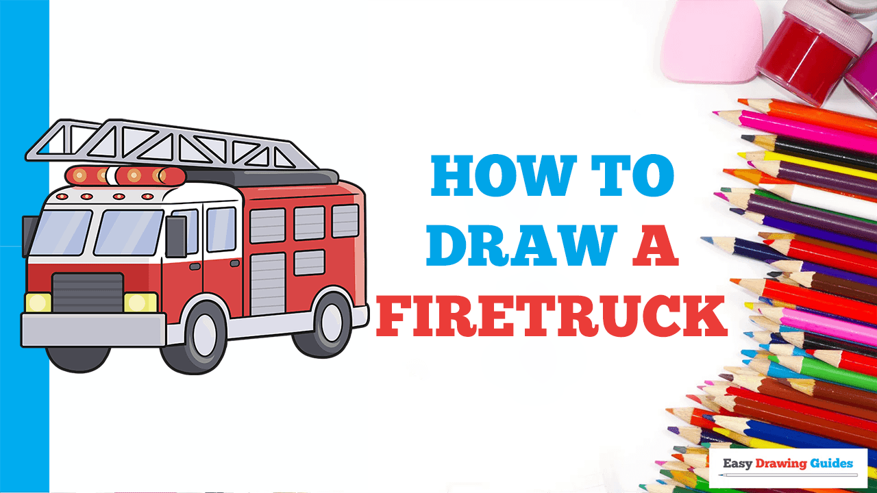how to draw a good fire truck