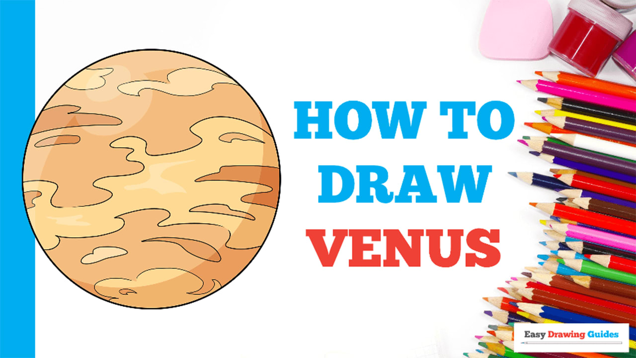 venus planet drawing with colour